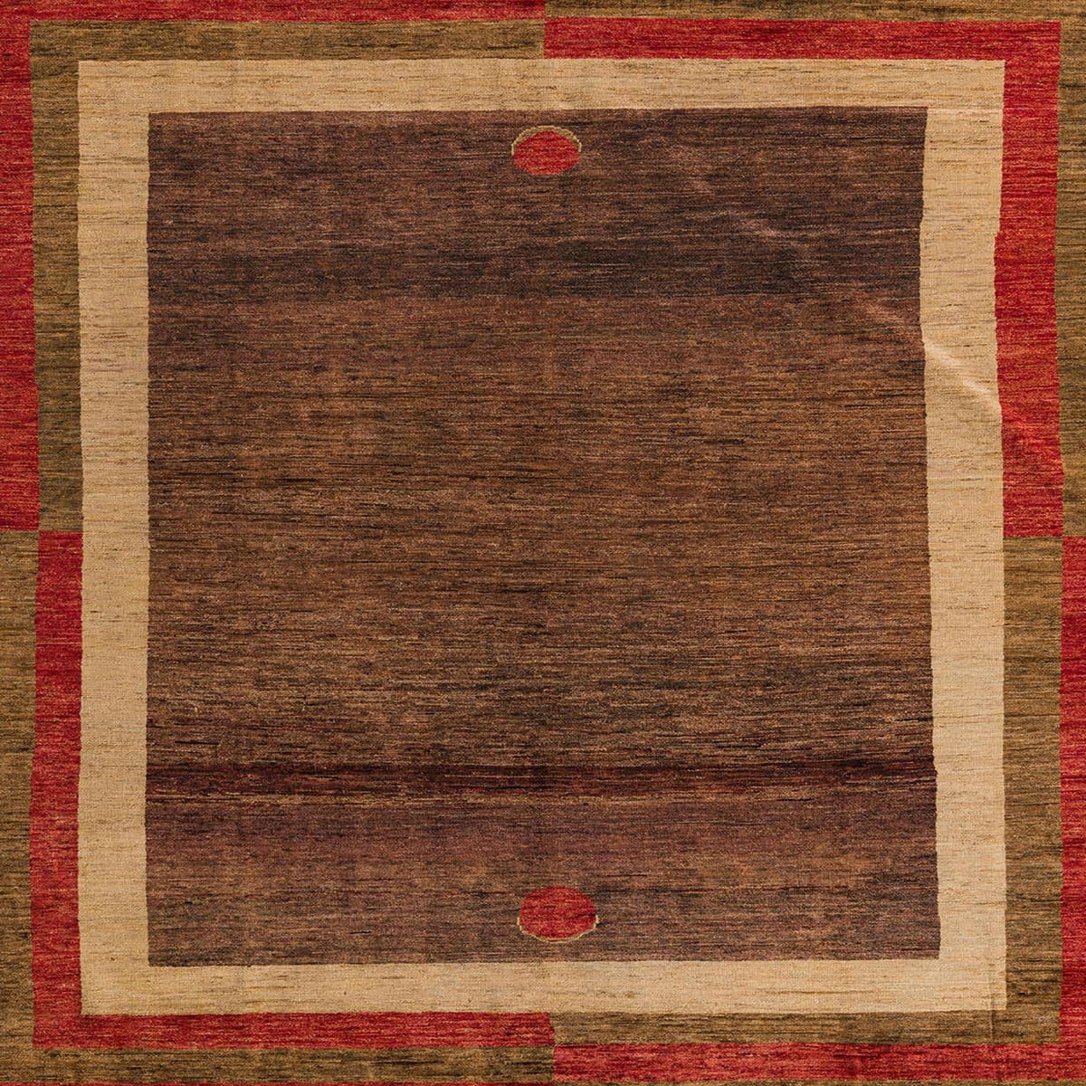 Ahgly Company Indoor Square Abstract Red Abstract Area Rugs, 6' Square ...