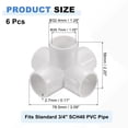 6Pcs 5-Way PVC Pipe Fitting, 1/2" SCH40 Connector for DIY Furniture ...