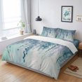 4 Piece Duvet Cover Set Full, Spring Green Flowers Abstract Leaves Soft ...