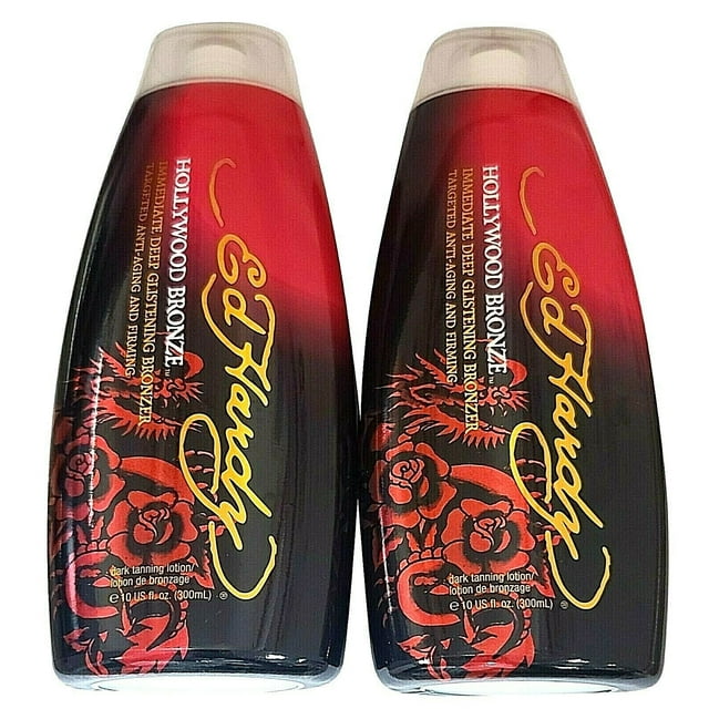 Lot of 2 Ed Hardy HOLLYWOOD BRONZE Bronzer Tanning Bed Lotion 10 US fl ...