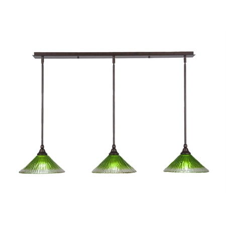 Toltec Lighting 36-BRZ-437 3 Light Linear Pendalier With Hang Straight ...