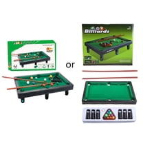Mini Pool Table Set with 2 Cues & 11 Balls, Portable Billiards Game ...