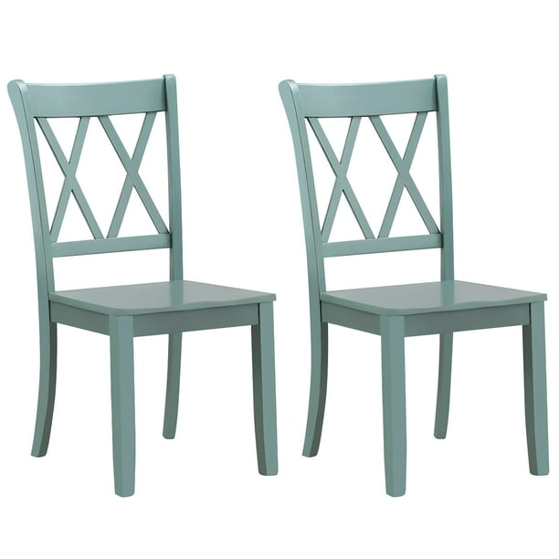 Costway Set Of 2 Wood Dining Chair Cross Back Dining Room Side Chair