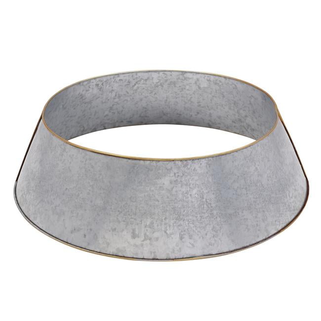 Saro Lifestyle Gold Rim Galvanized Christmas Tree Ring, Gray - Walmart.com
