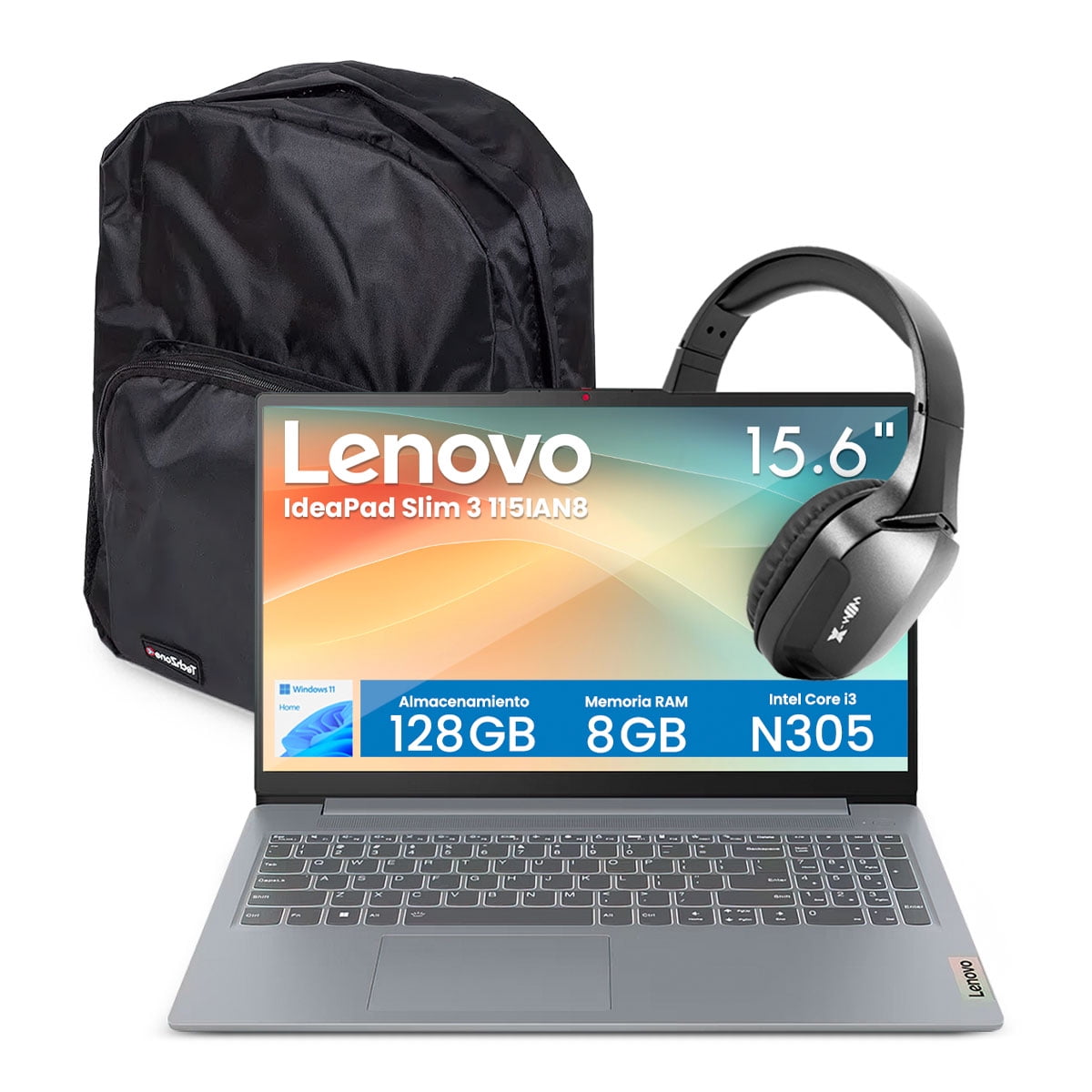Combo Laptop Lenovo Slim 3i 82XB00C2US Core i3 8GB 128GB 15.6" Gris ...