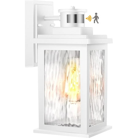 Motion Sensor Outdoor Lights, White Dusk to Dawn Outdoor Lighting Wall ...