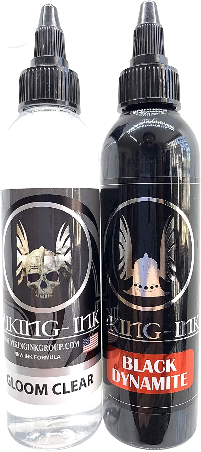 VIKING INK - Tattoo Ink - Kit Black Dynamite 4oz (120ml) + Mixer Gloom ...