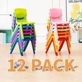Linor 12Pcs Stackable School Chairs, Colorful Kids Plastic Chair for ...