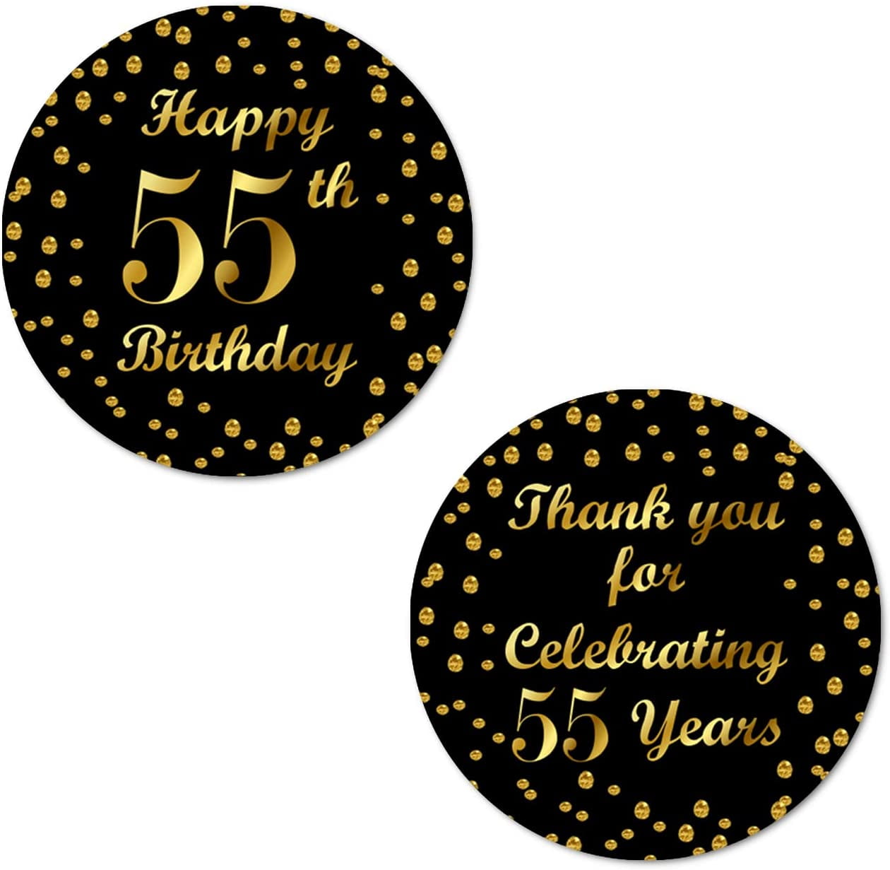 55th Birthday Round 2 Inch Big Glossy Stickers, Thank You for ...