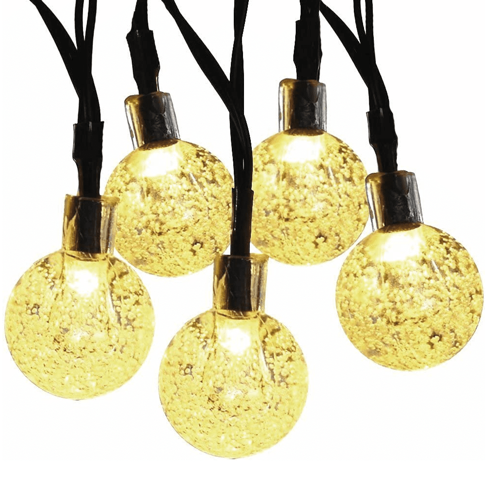 21ft 30 Led Solar String Lights Globe Crystal Ball String Lights, 8 ...