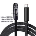 100/150/200cm Length 100W Power Delivery Type C Cable With Flat Right ...