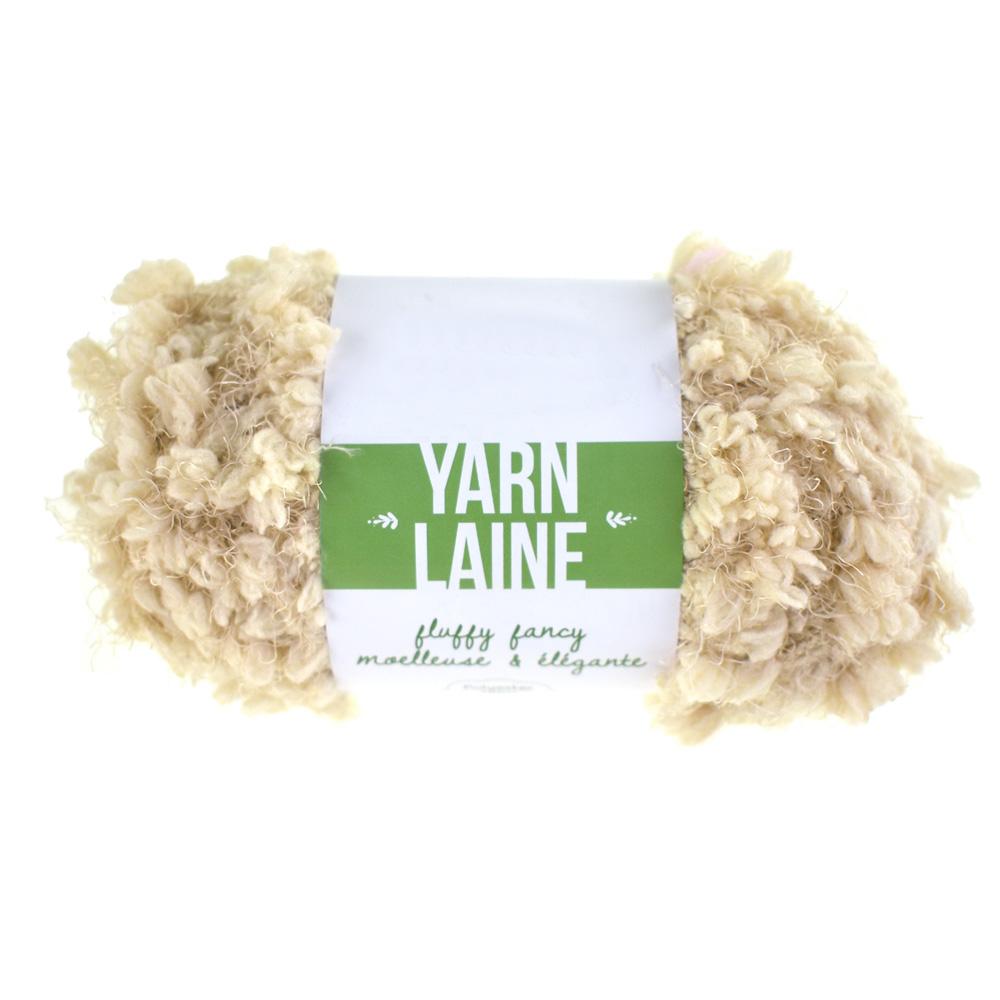 Fluffy Fancy Solid Colored Polyester Yarn Bundle, 65-Yard, Beige ...