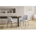 COSMOS Set of 2 Modern Dining Chairs, Grey Fabric Upholstered with ...