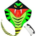 Hengda 49ft Green Big Snake Kite for Kids & Adults, Polyester, Perfect ...