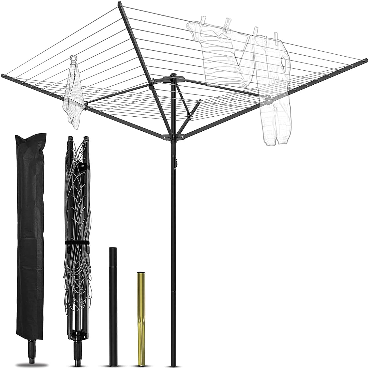 Click here for Nisorpa Rotary Outdoor Umbrella Drying Rack Umbrel... prices