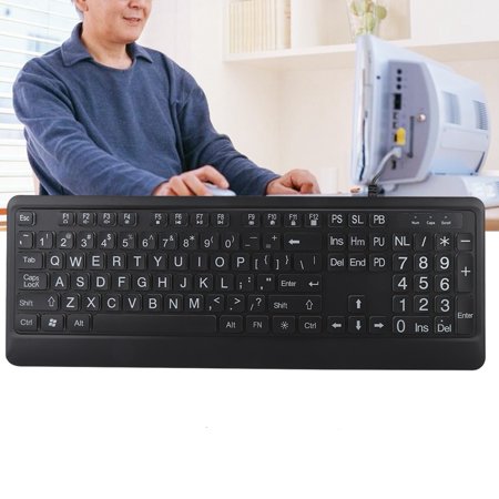Wchiuoe USB Keyboard, Black Keyboard, For Old Man Older People - Walmart.ca