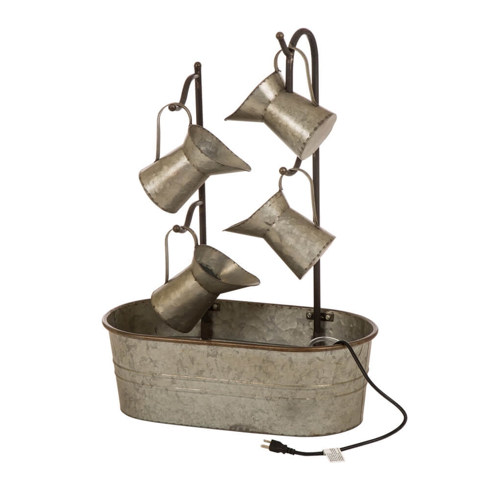 Glitzhome 33.25" Large Rustic Metal Pitchers Water Fountain Farmhouse ...
