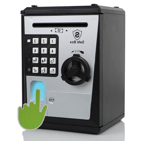 Mini ATM Savings Bank for Real Money, Electronic Voice Piggy Banks ...
