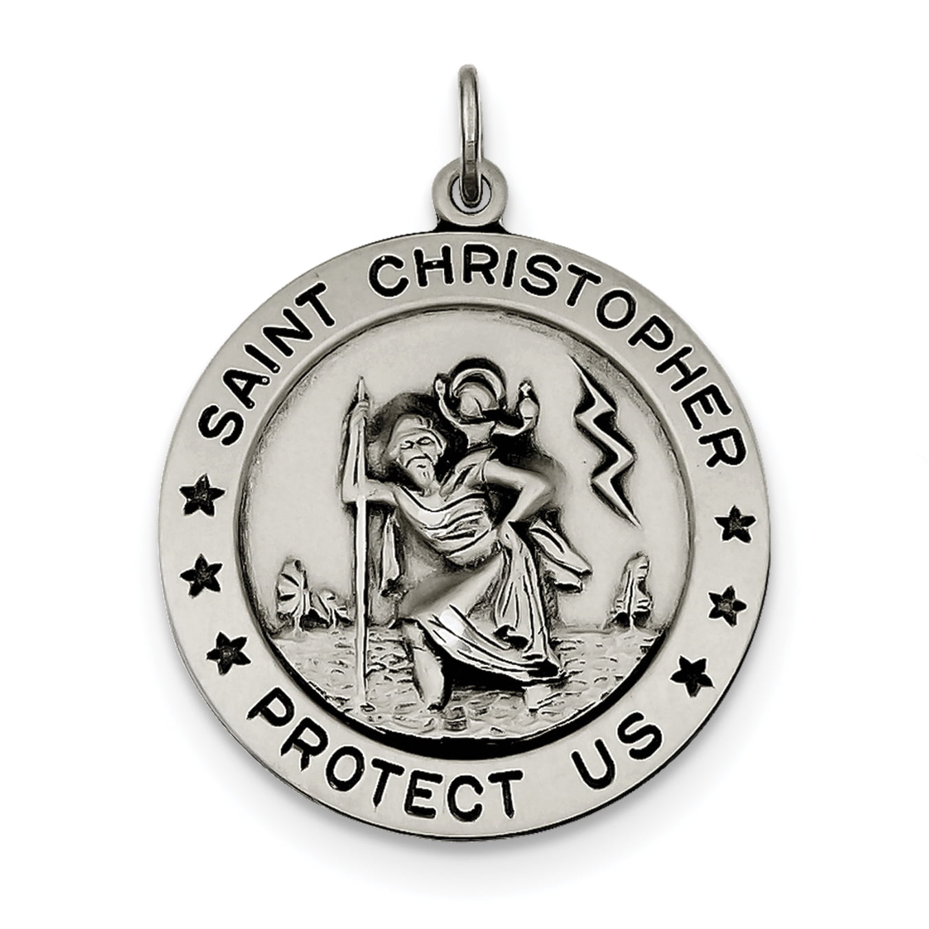 Sterling Silver St. Christopher Medal QC3527 (31mm x 26mm) | Walmart Canada