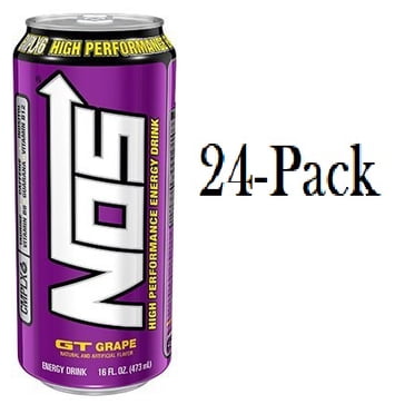 NOS Energy Drink Variety Pack Regular and Grape 16oz Pack of 12 ...