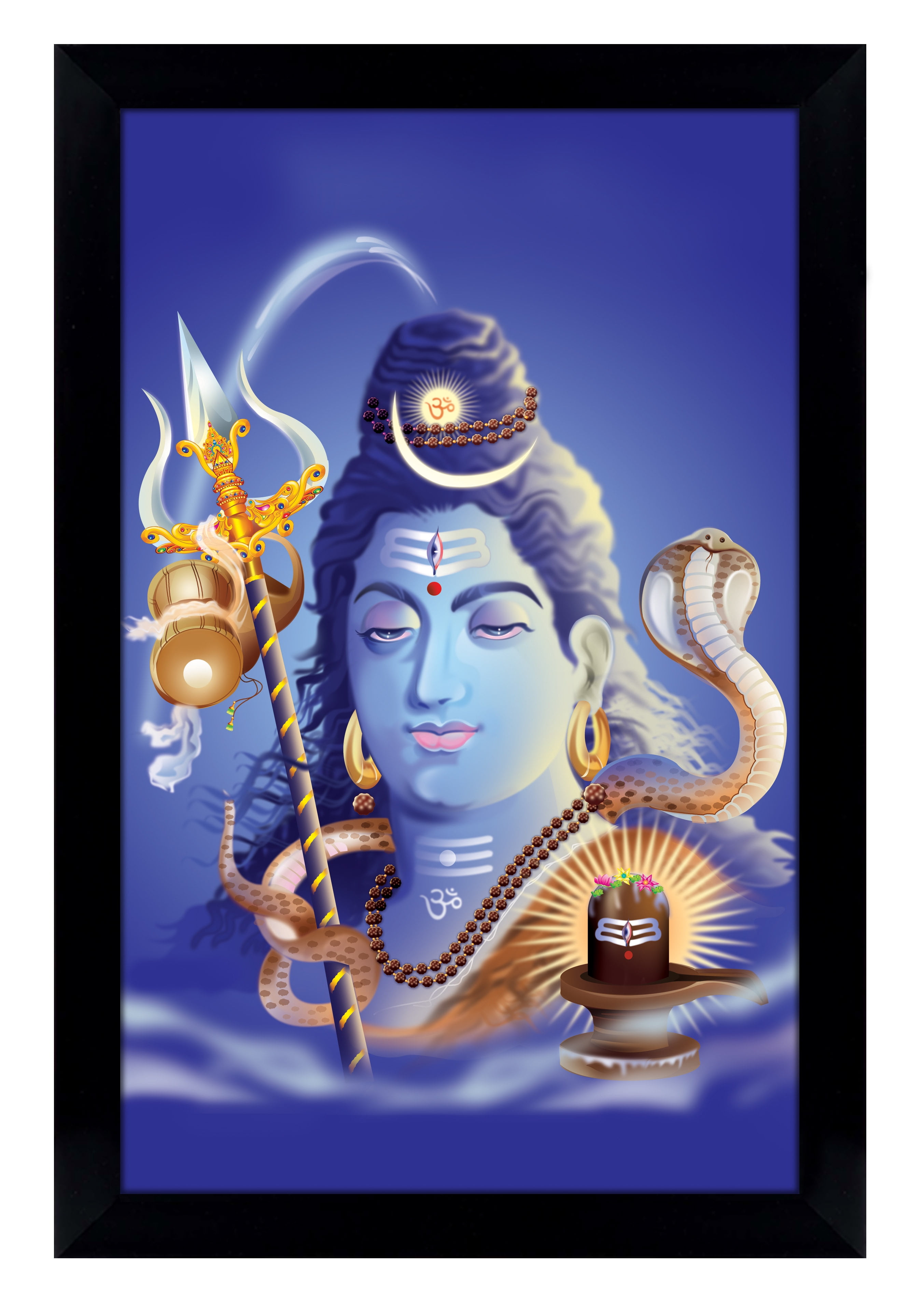 IBA Hindu God Shiva Lingam with Shiva Poster & Frame Australia | Ubuy