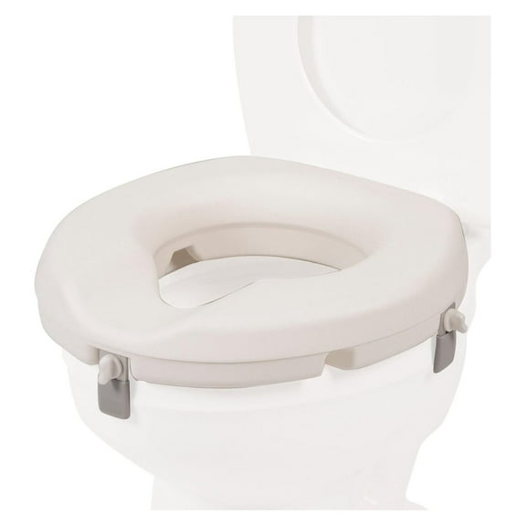 Medline Elongated Toilet Seat Riser for Seniors, Hinged, Fits Most ...