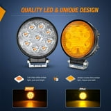Nilight Led Light Bar 2PCS 4.5" 27W Amber LED Light Pods Round Spot ...