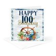 3drose, Happy 100th Birthday Pretty Nautical Floral Sailing Wheel, 12 ...