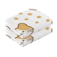 Cat Tile Brown Pattern Cotton Towel Set Face Hand Towels 2 Pack Soft ...