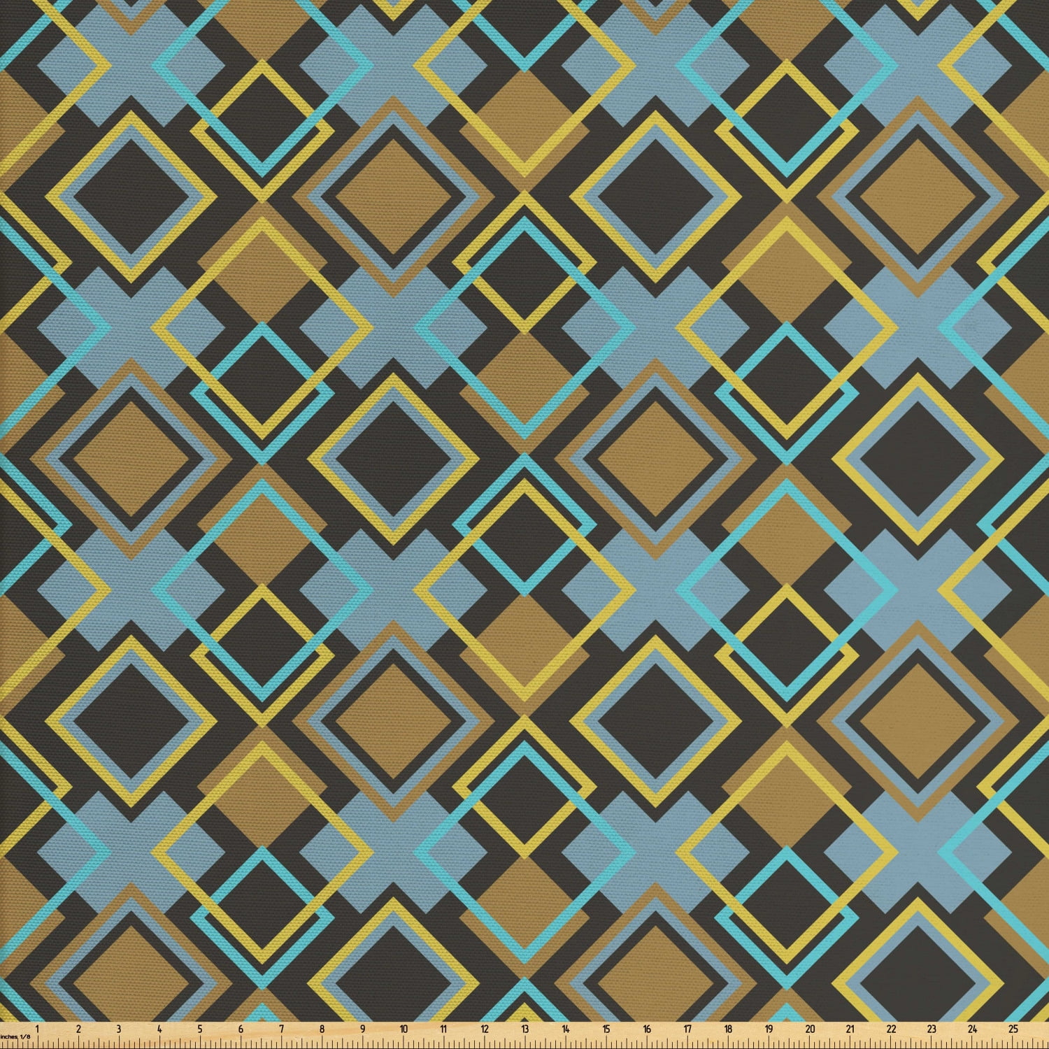 Geometric Sofa Upholstery Fabric by the Yard, Abstract Rhombuses with ...