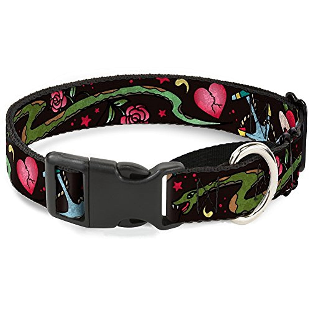 Buckle-Down "Live Hard Die Young C U Black" Martingale Dog Collar ...