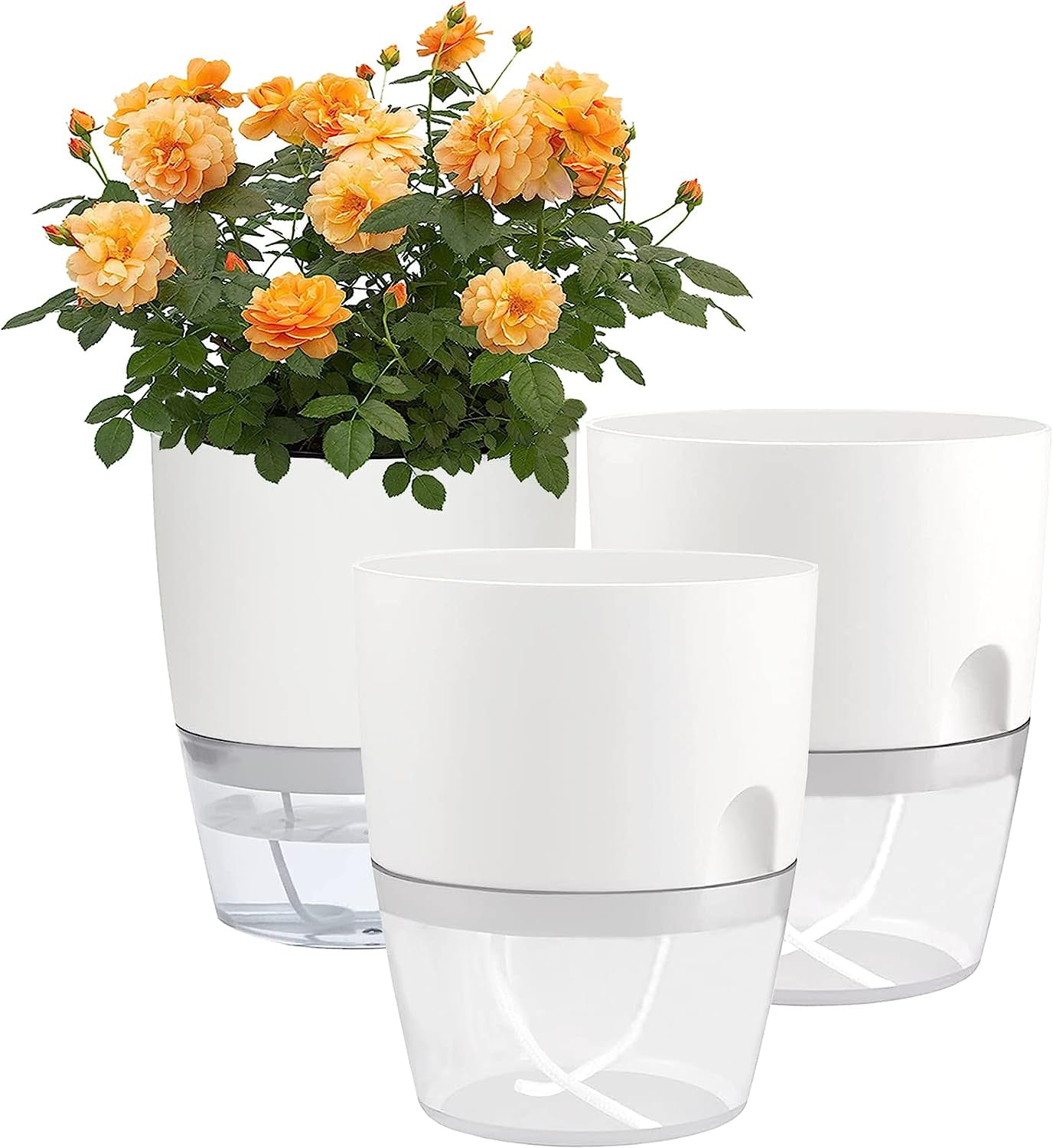 UDIYO Self Watering Planter Pots for Indoor Plants, African Violet Pots ...