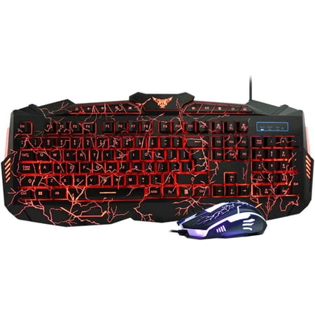 Backlit Crack Gaming Keyboard 3 Color Mechanical Feel 19 Keys No ...