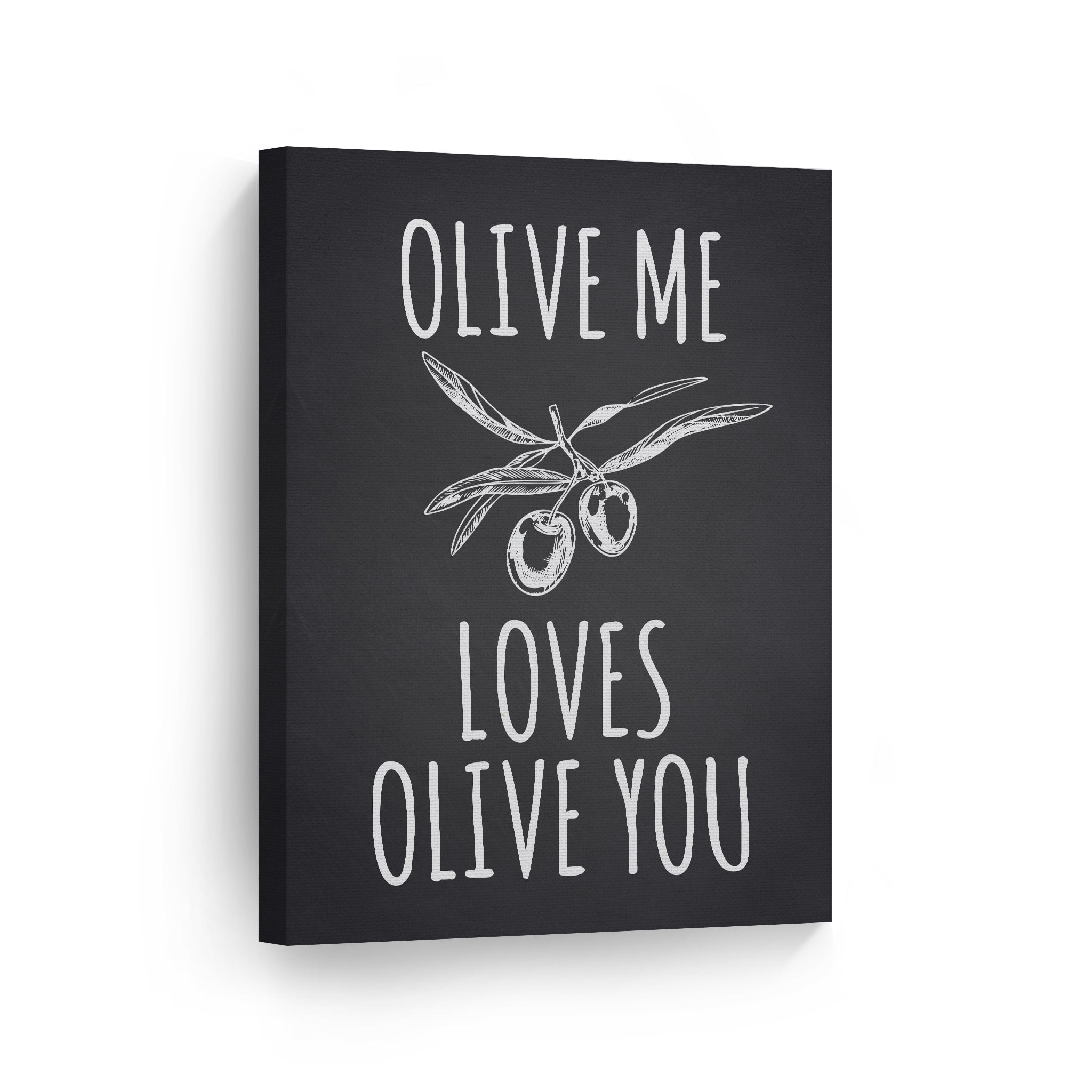 Smile Art Design Olive Me Loves Olive You Quote Kitchen Canvas Wall Art ...