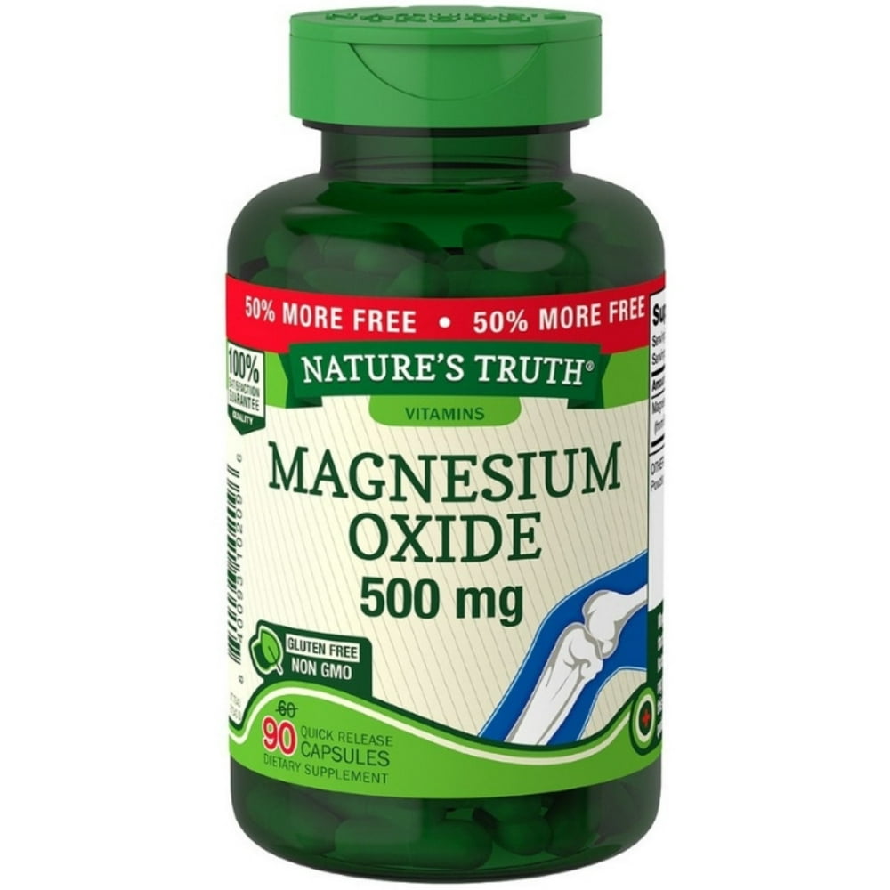 Nature's Truth Magnesium Oxide 500 mg Quick Release Capsules, 90 ea ...