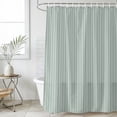 60x72 Inch Shower Curtains for Bathroom, Sage Green Line Striped Fabric ...