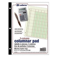 Adams Ledger Binder Refill Sheets, 6-Ring, 5 x 8 1/2, Green/White, 100 ...