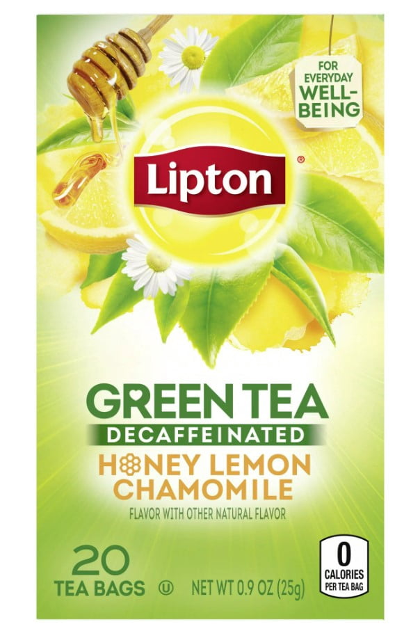 (6 Pack) Lipton Decaffeinated Honey Lemon Chamomile Green Tea, 20 ct ...
