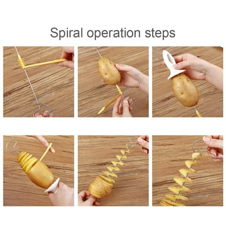 Manual Rotate Potato Slicer Stainless Steel And Plastic Twisted Potato ...