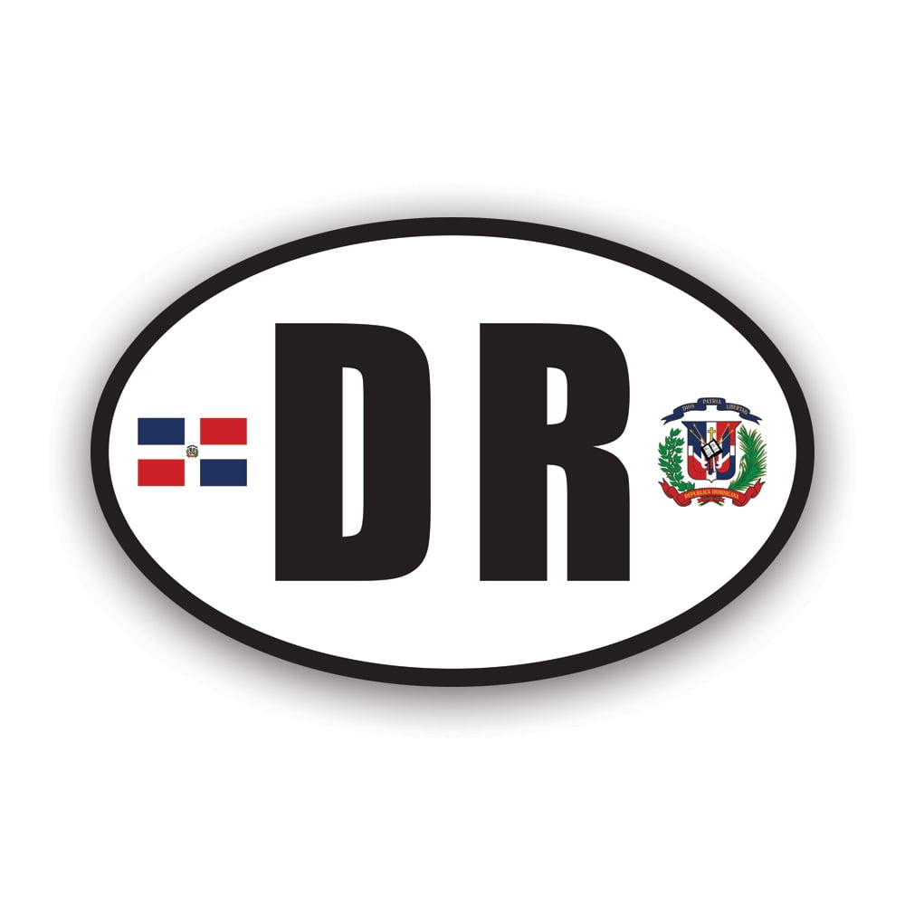 Dominican Republic Oval Sticker Decal - Self Adhesive Vinyl ...