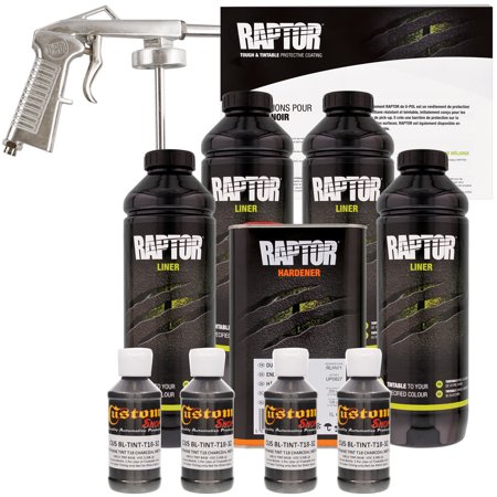 Raptor Charcoal Metallic Urethane Spray-On Truck Bed Liner Spray Gun, 4 ...