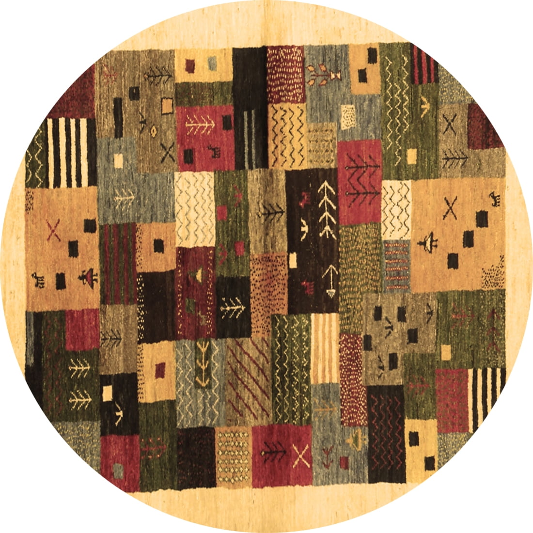 Ahgly Company Indoor Round Abstract Brown Contemporary Area Rugs, 8 ...