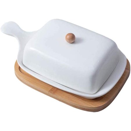 White Porcelain Butter Dish with Lid,Traditional Butter Container ...