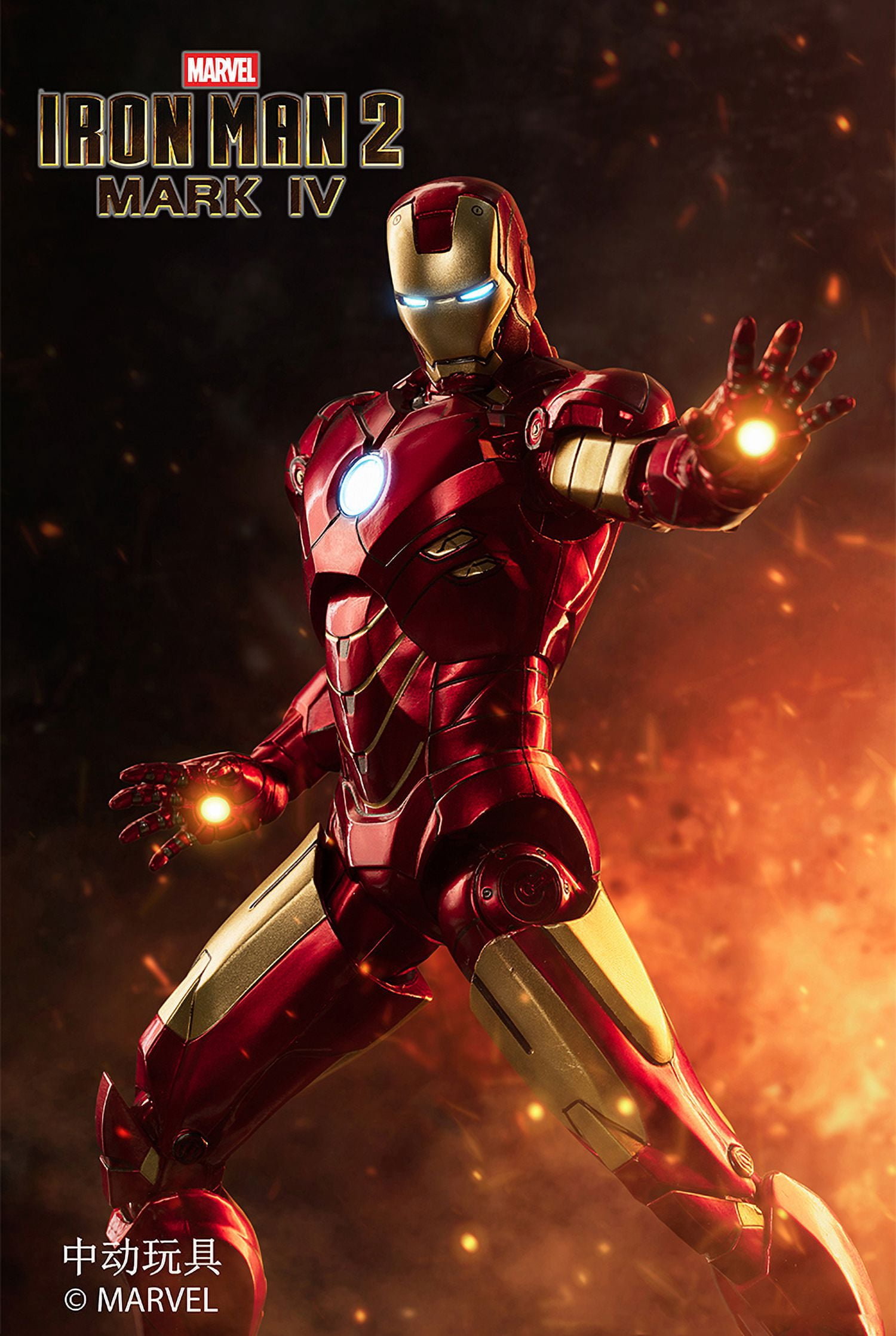 ZD-figura de acción Original de Iron Man MK30, modelo de acero azul 1/ ...
