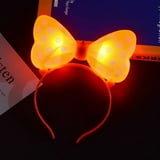 LED Lights Polka Dot Bow Headband Plastic Light up Blinking Rave Ribbon ...