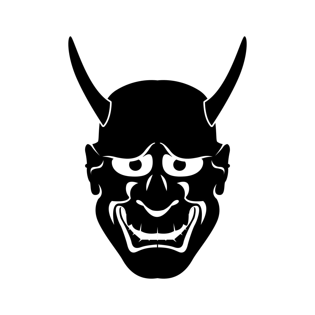 Hannya Mask Sticker Decal Die Cut - Self Adhesive Vinyl - Weatherproof ...