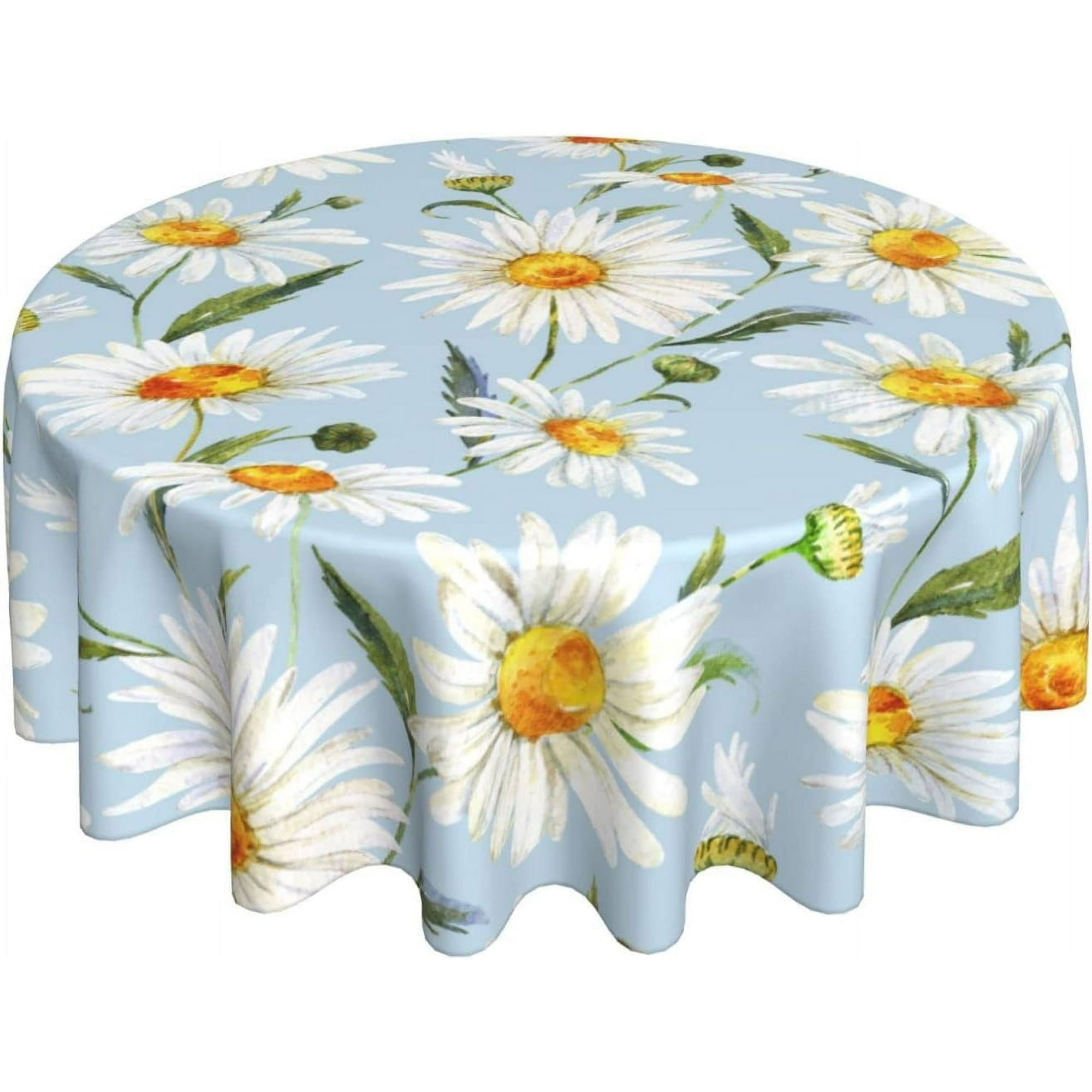 Click here for Hhwixev Daisy Print Tablecloth 60 Inch Round Wrink... prices