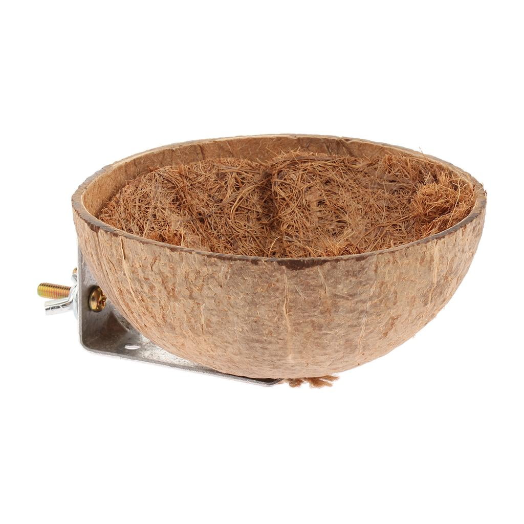 Natural Coconut Shell Hut Cage Feeder Parrot Bird - Walmart.com