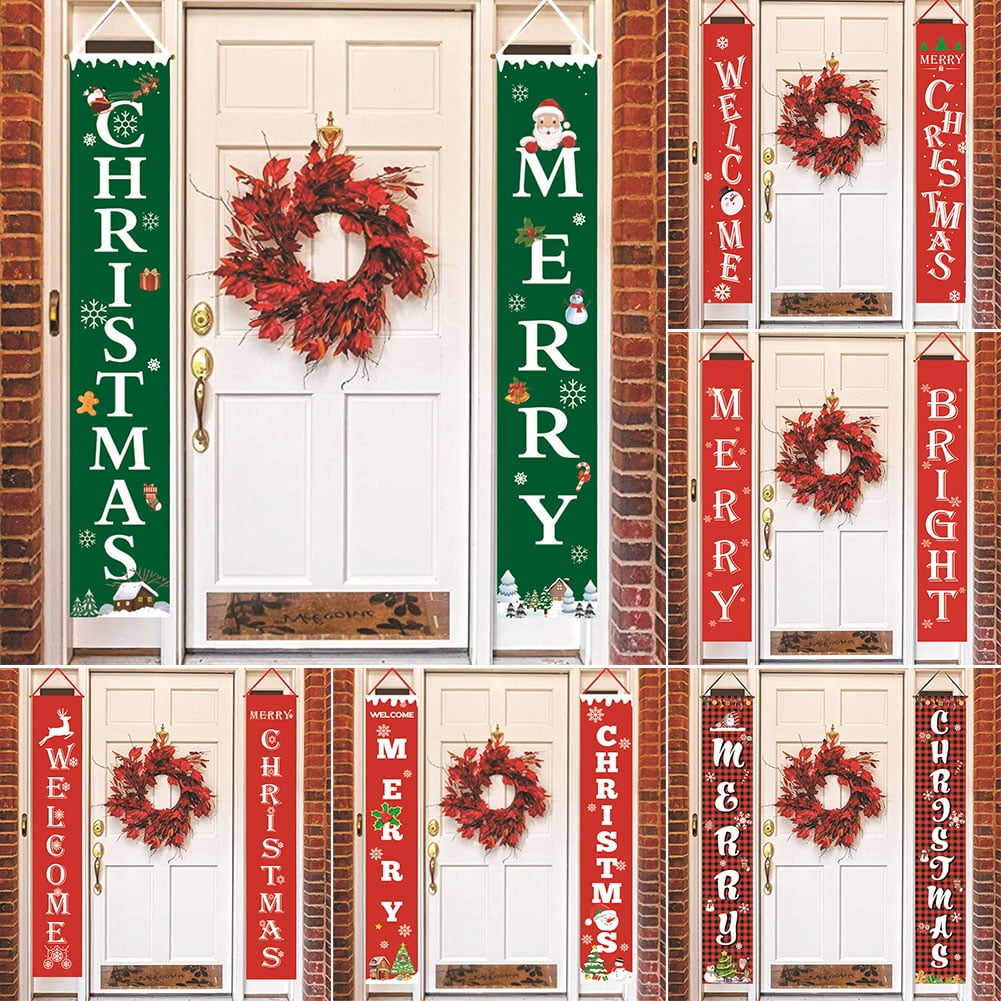 Dengjunhu 1 Pair Christmas Banner Decorations Outdoor, Merry Christmas ...