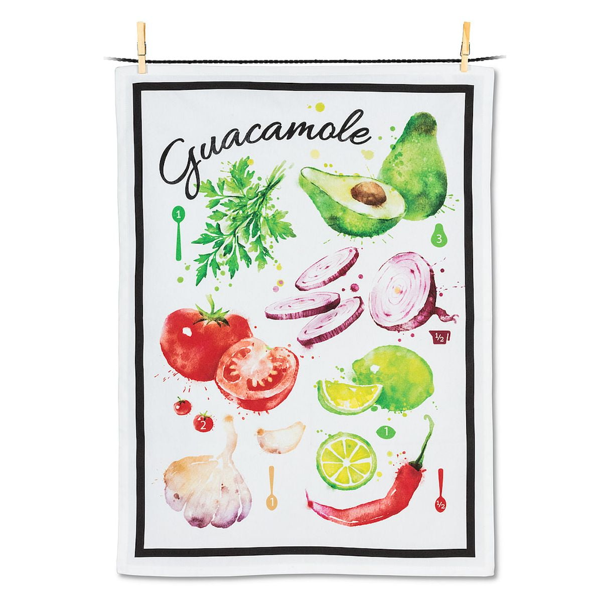 Set of 6 Guacamole Recipe Tea Towel - Walmart.com